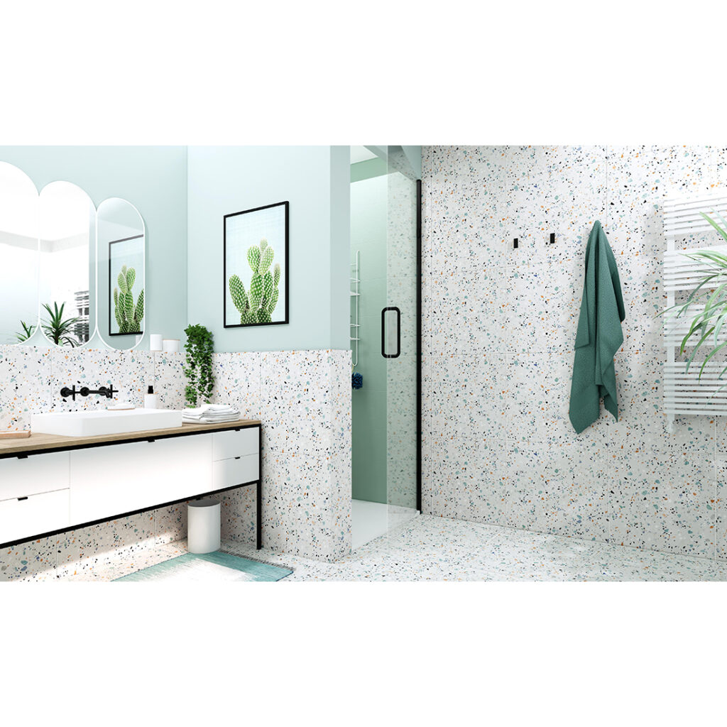 Gobi 60 x 60 Bianco Matt 600mm x 600mm Porcelain Terrazzo Tiles ...