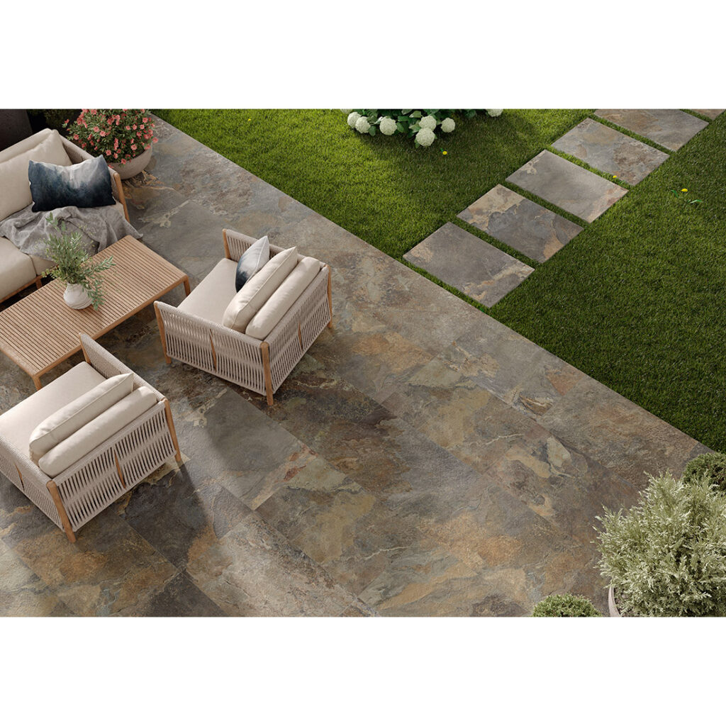 Surat Slate Natural Matt Outdoor Porcelain tiles 90cm x 60cm x 2cm ...